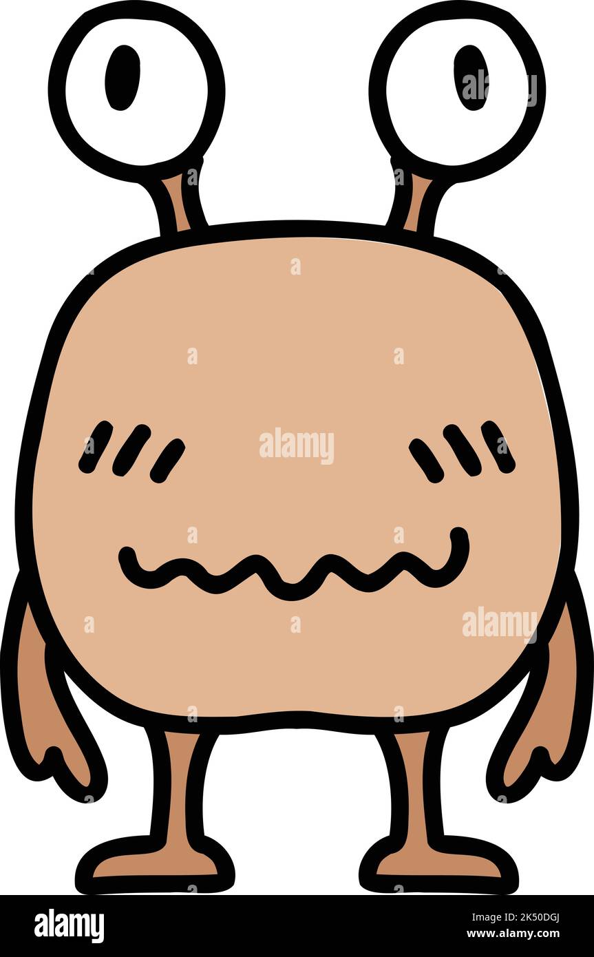 Hand Drawn cute alien illustration isolated on background Stock Vector ...