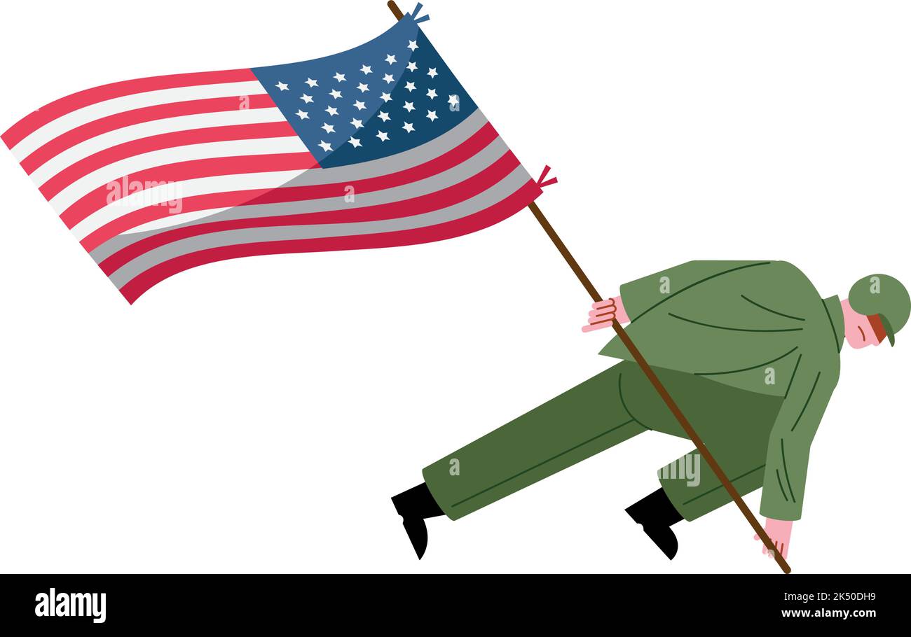 military lifting usa flag character Stock Vector Image & Art - Alamy