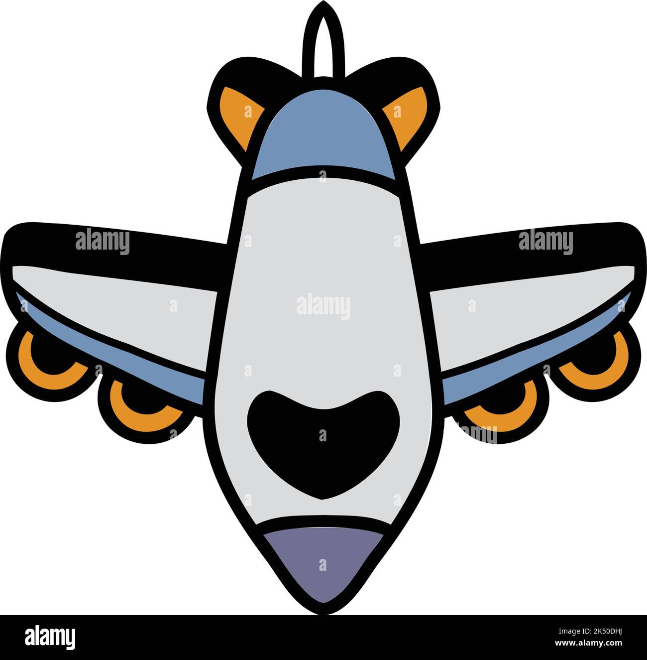 Hand Drawn cute plane illustration isolated on background Stock Vector ...