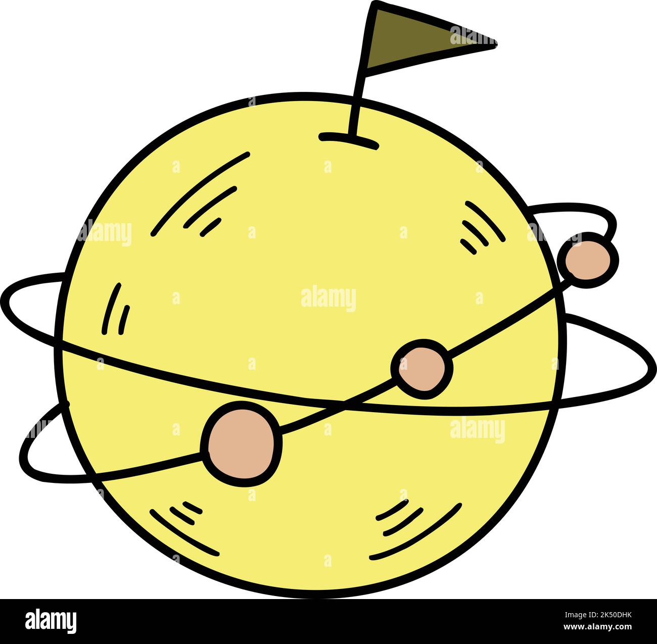Hand Drawn Planets and rings floating in space illustration isolated on ...