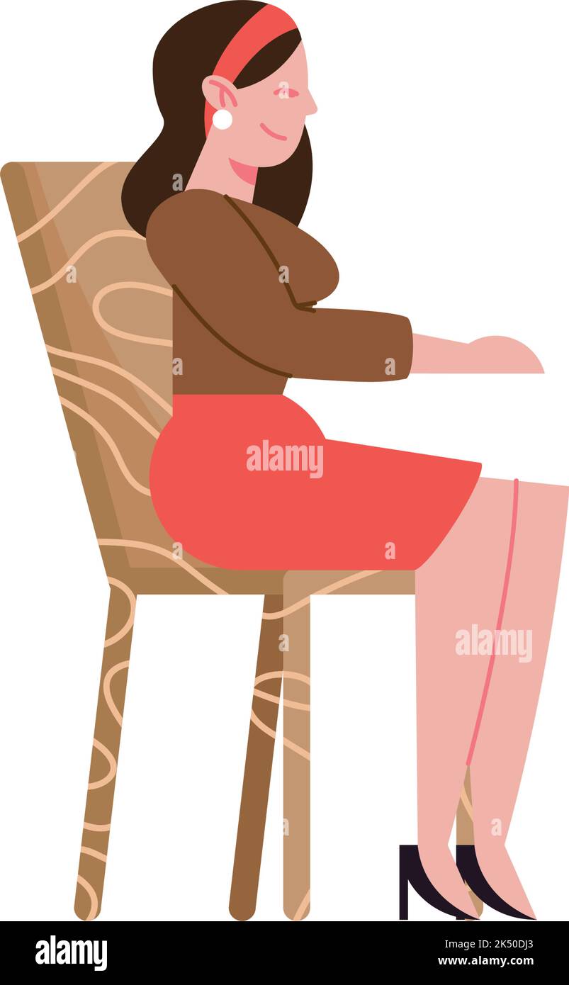 Seated korean woman Stock Vector Images - Alamy