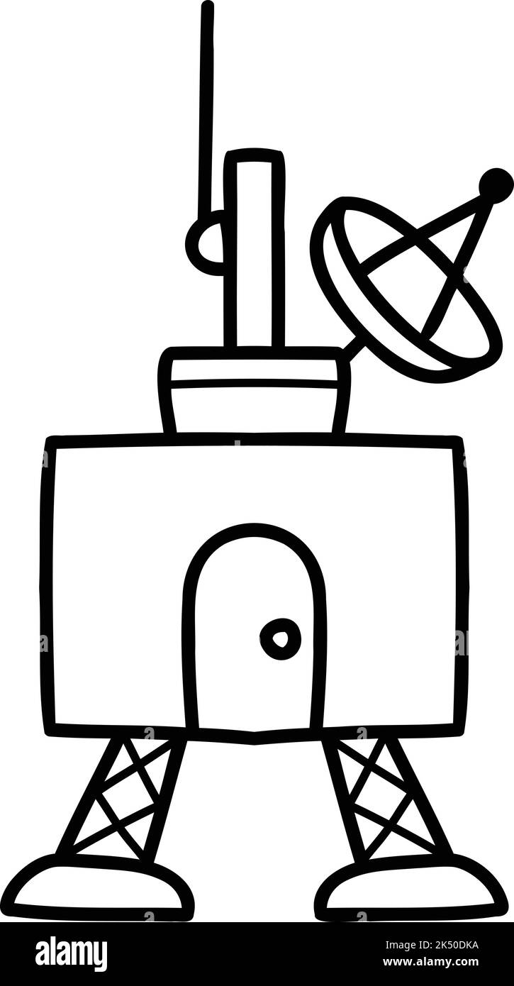 Hand Drawn space satellite illustration isolated on background Stock Vector Image & Art - Alamy