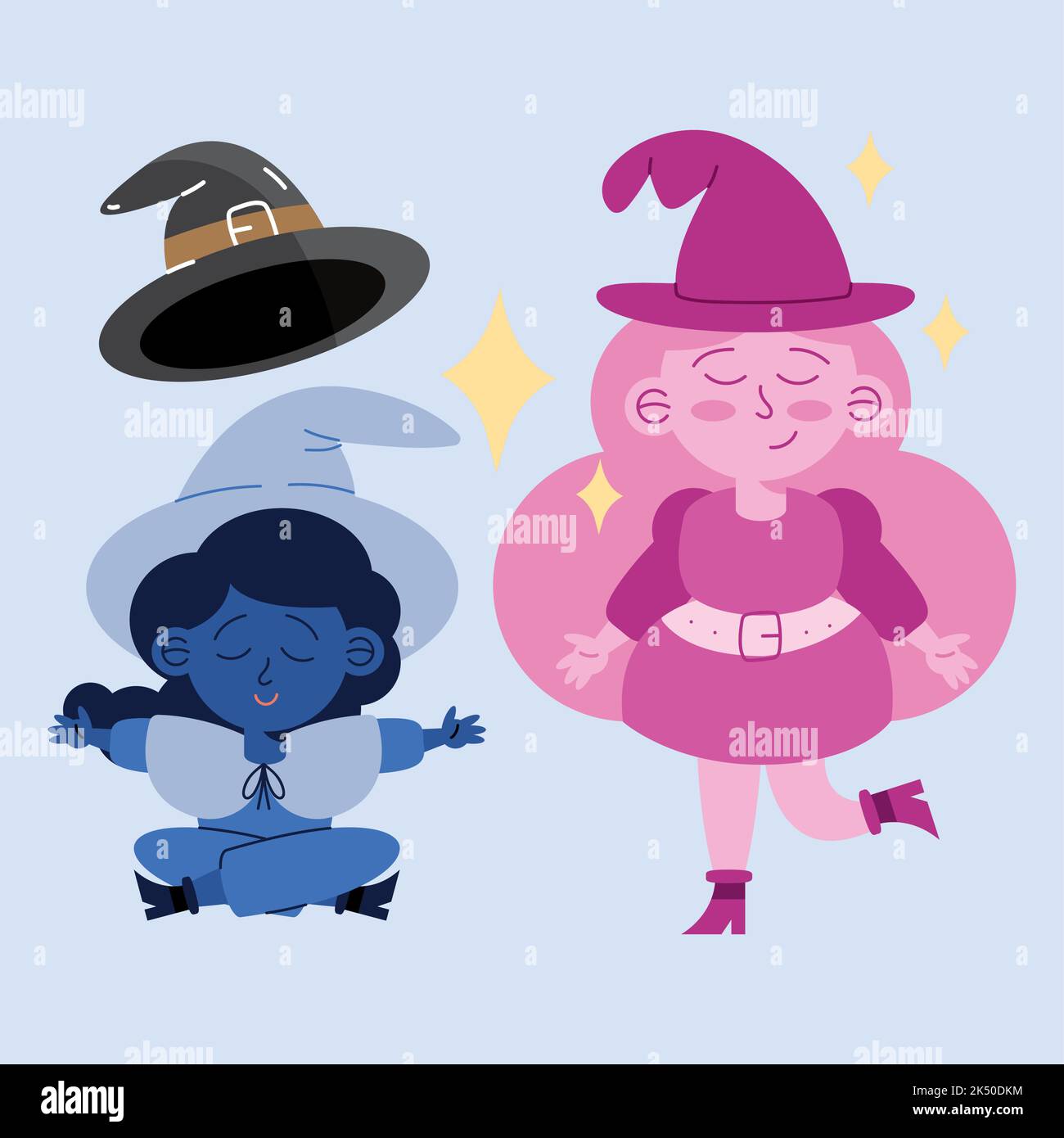 two halloween witches comic character Stock Vector Image & Art - Alamy