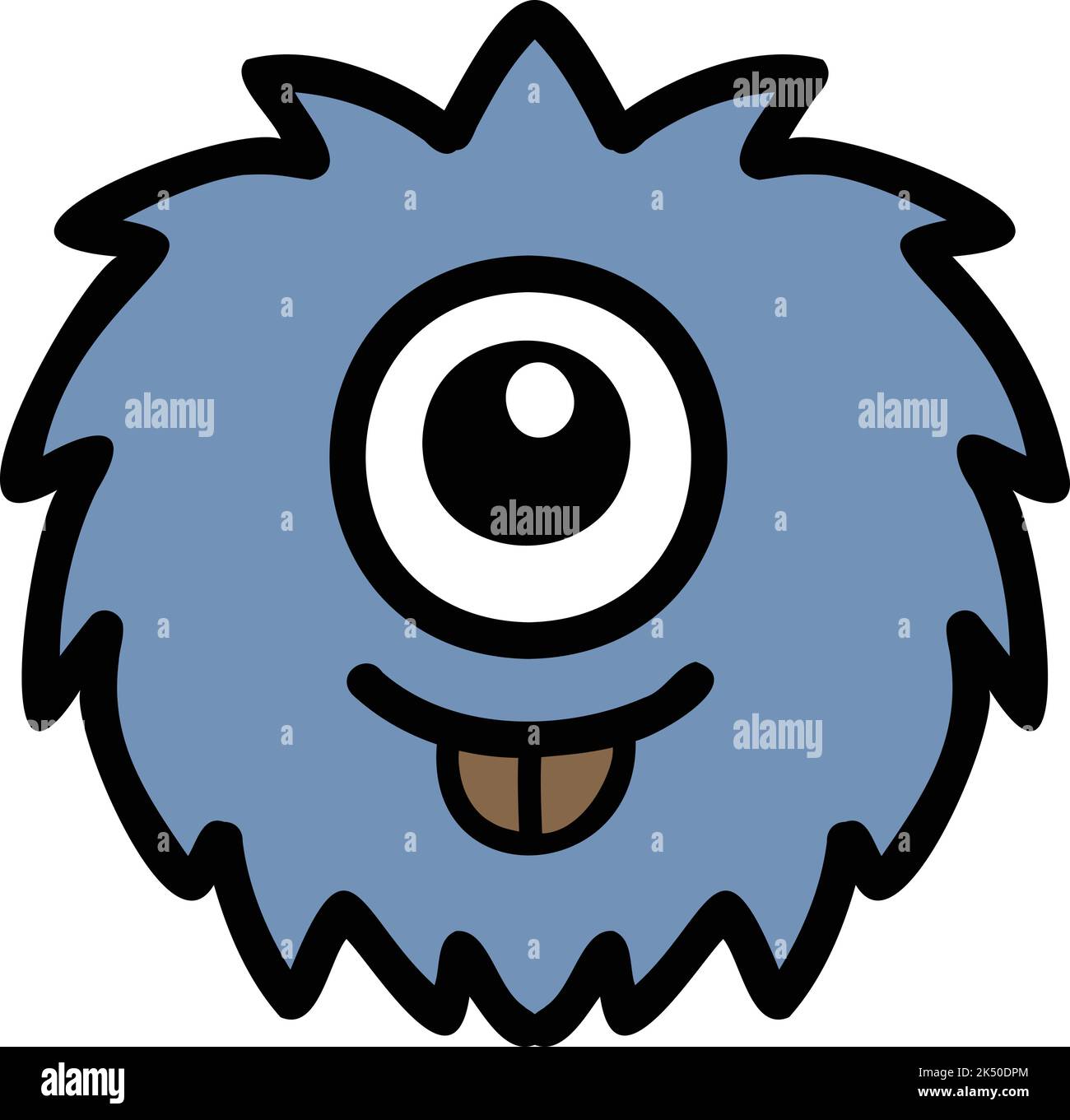 Hand Drawn cute one eyed alien illustration isolated on background ...