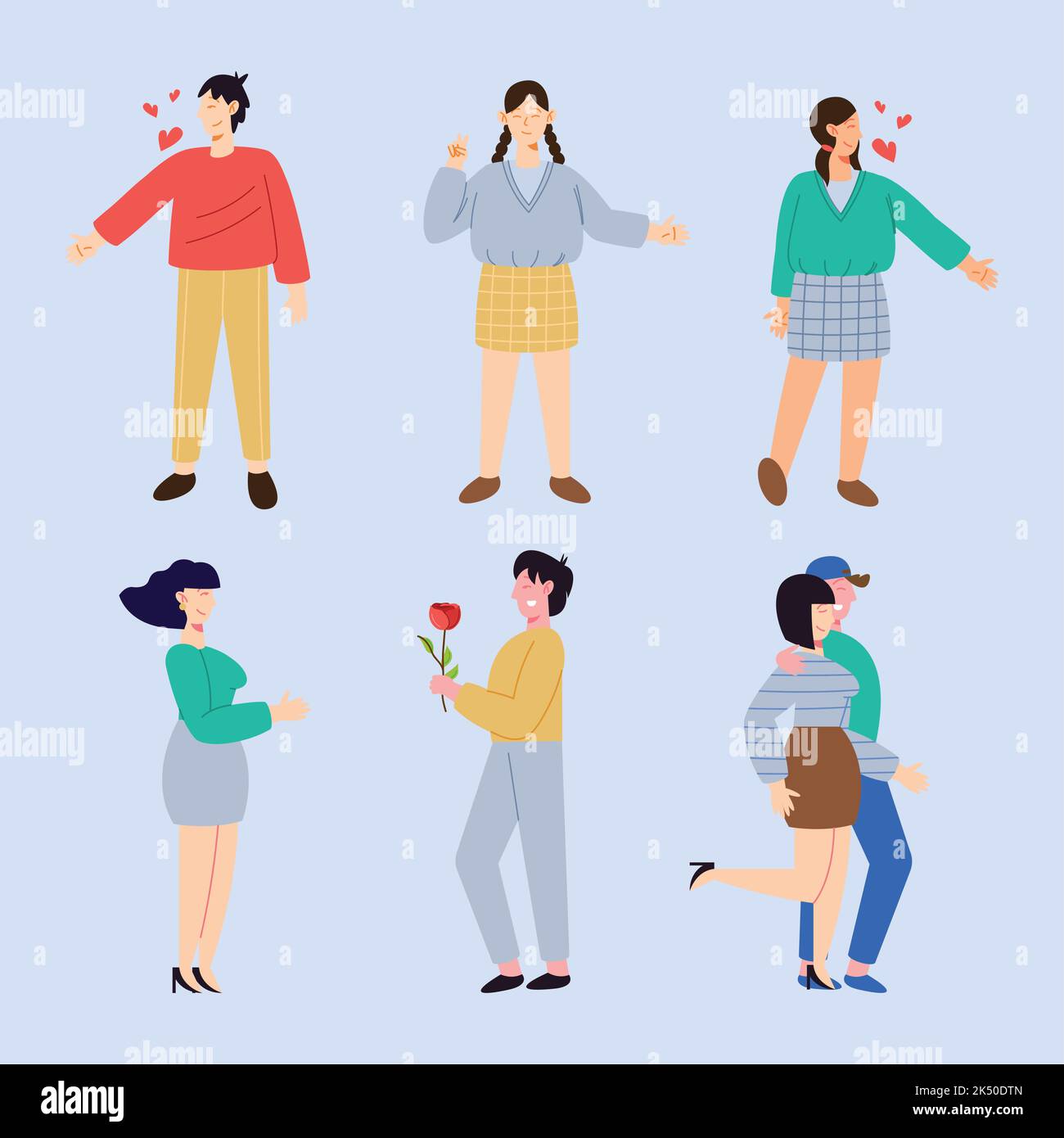 six korean persons group characters Stock Vector Image & Art - Alamy