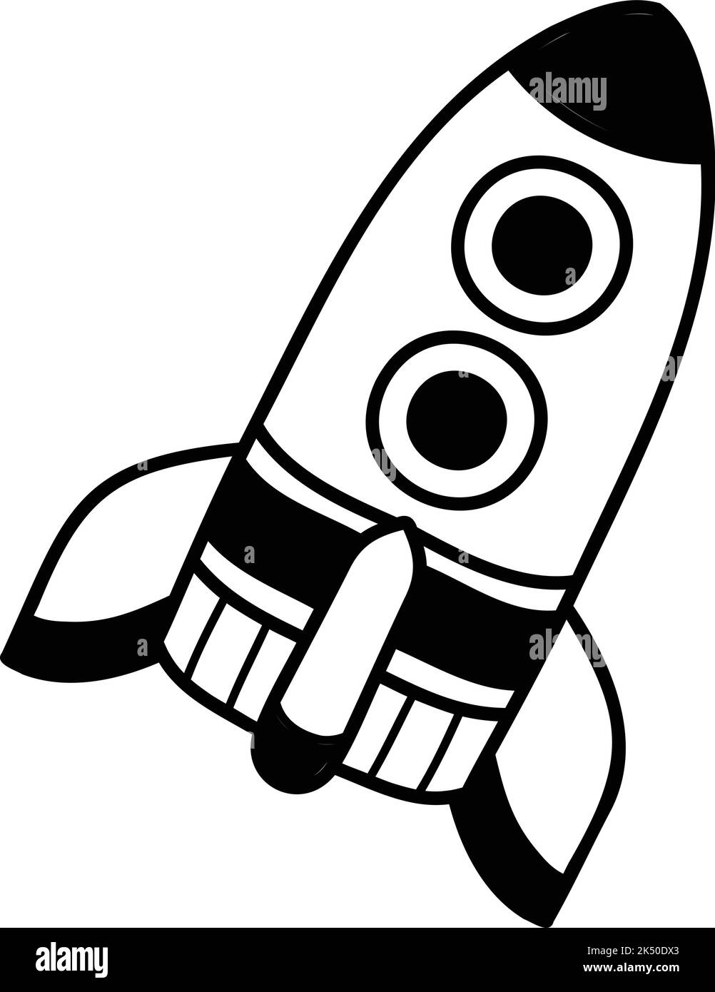 Hand Drawn rockets are flying into space illustration isolated on ...