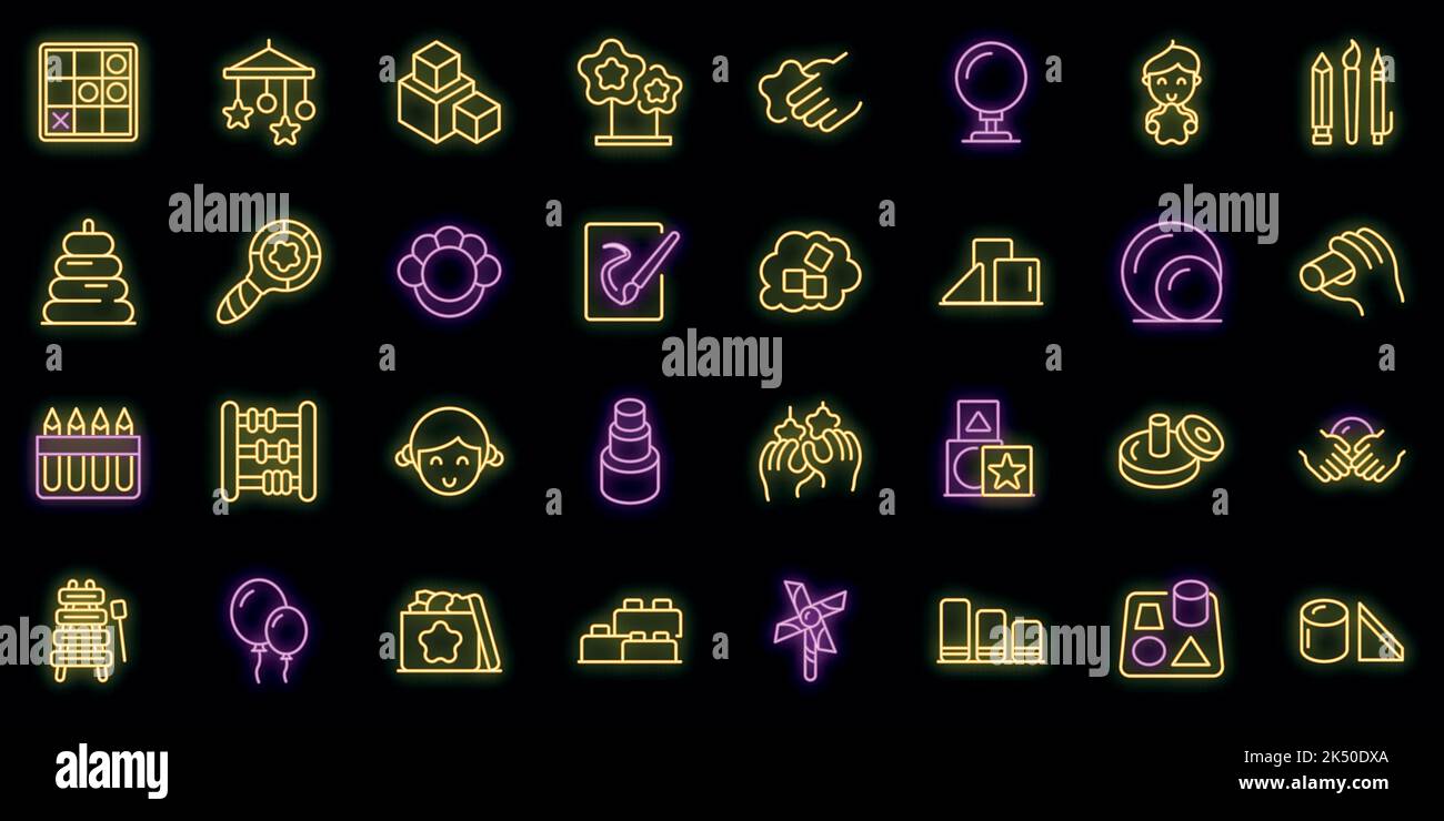 Fine motor skills icons set outline vector. Kids development. Childhood ...