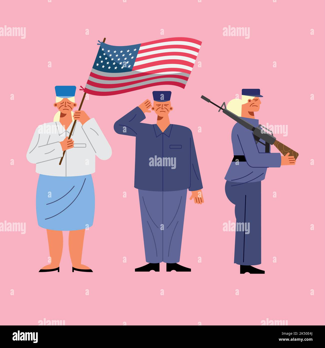 Three military veterans flag hi-res stock photography and images - Alamy