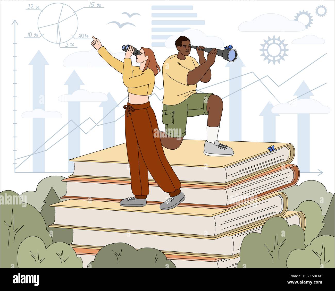 Man woman look book explore Stock Vector Images - Alamy