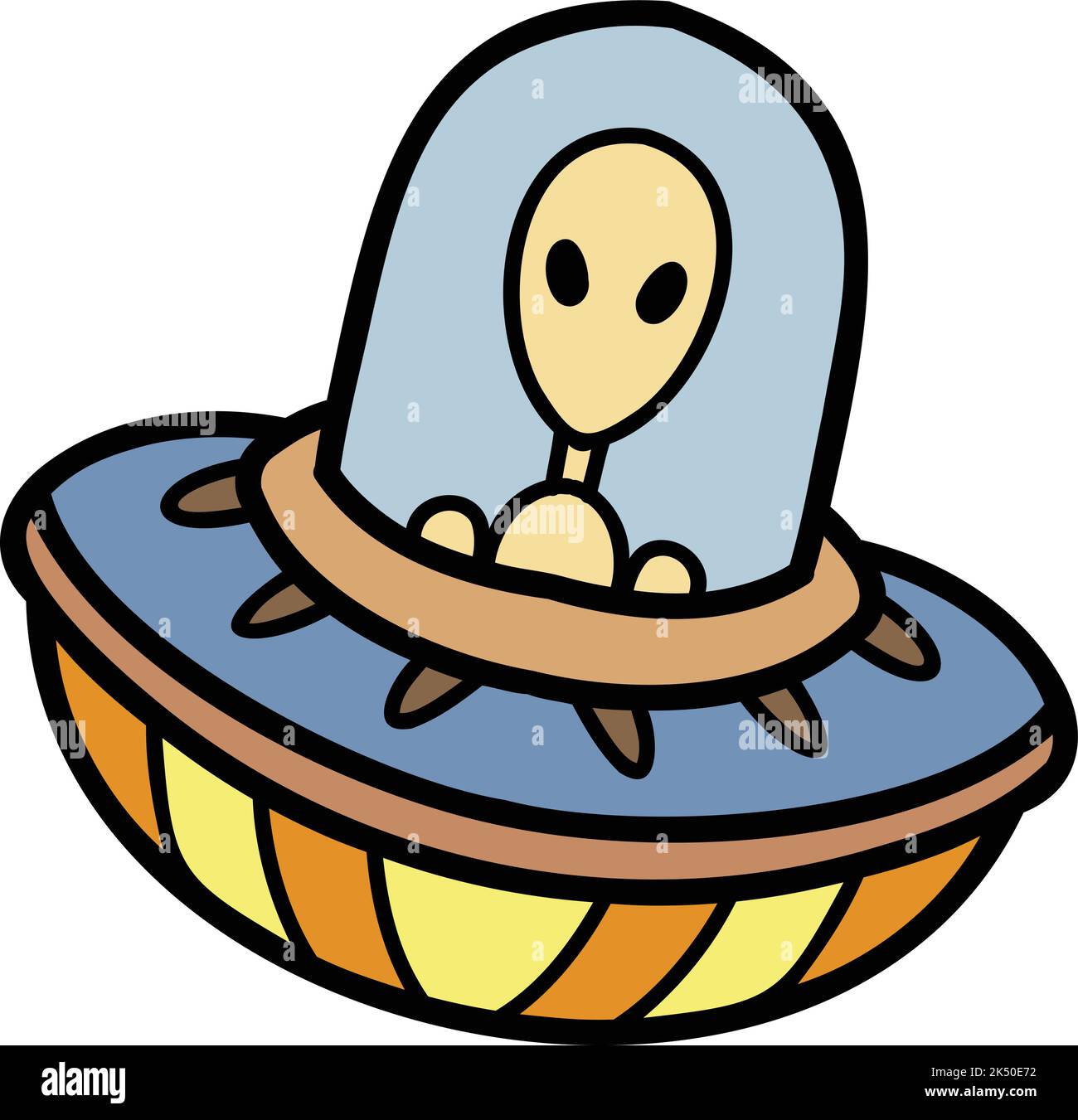 Hand Drawn cute ufo illustration isolated on background Stock Vector ...