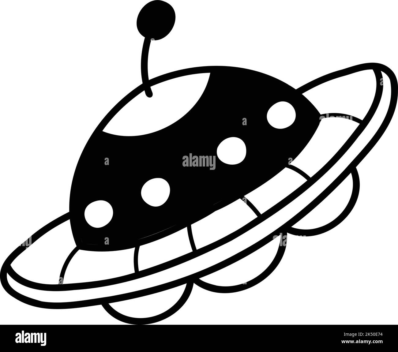 Hand Drawn cute ufo illustration isolated on background Stock Vector ...