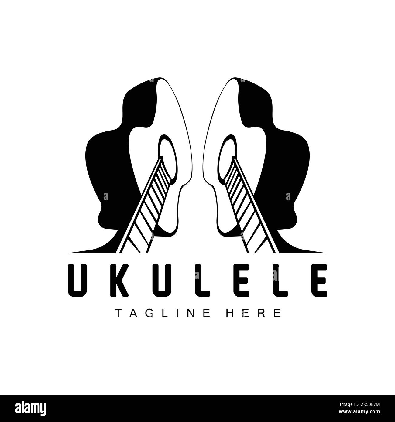 Minimalist Ukulele Music Logo Design Ukulele Guitar Vector Ukelele