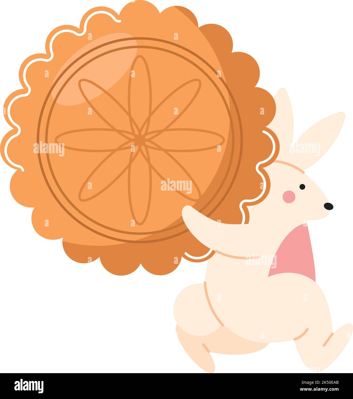 mid autumn rabbit with mooncake character Stock Vector Image & Art - Alamy