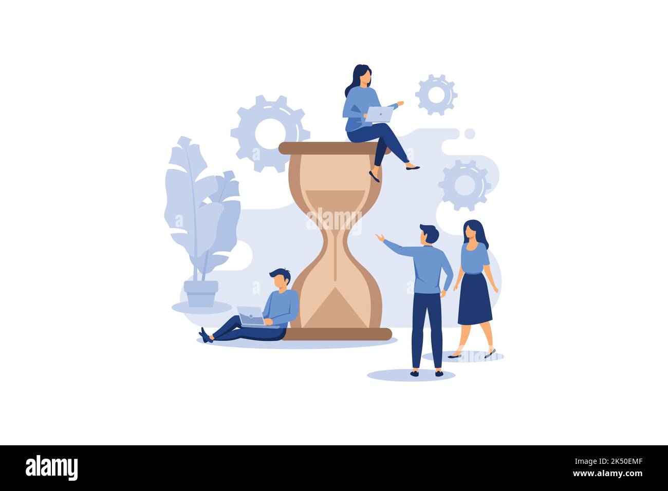 hourglass on white background, time management concept, quick response ...