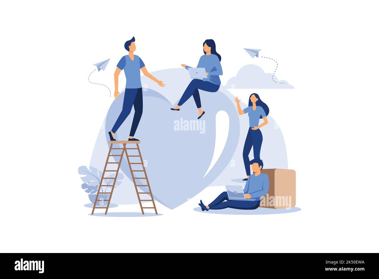 preparation for Valentine's Day, teamwork, big heart, love holiday ...