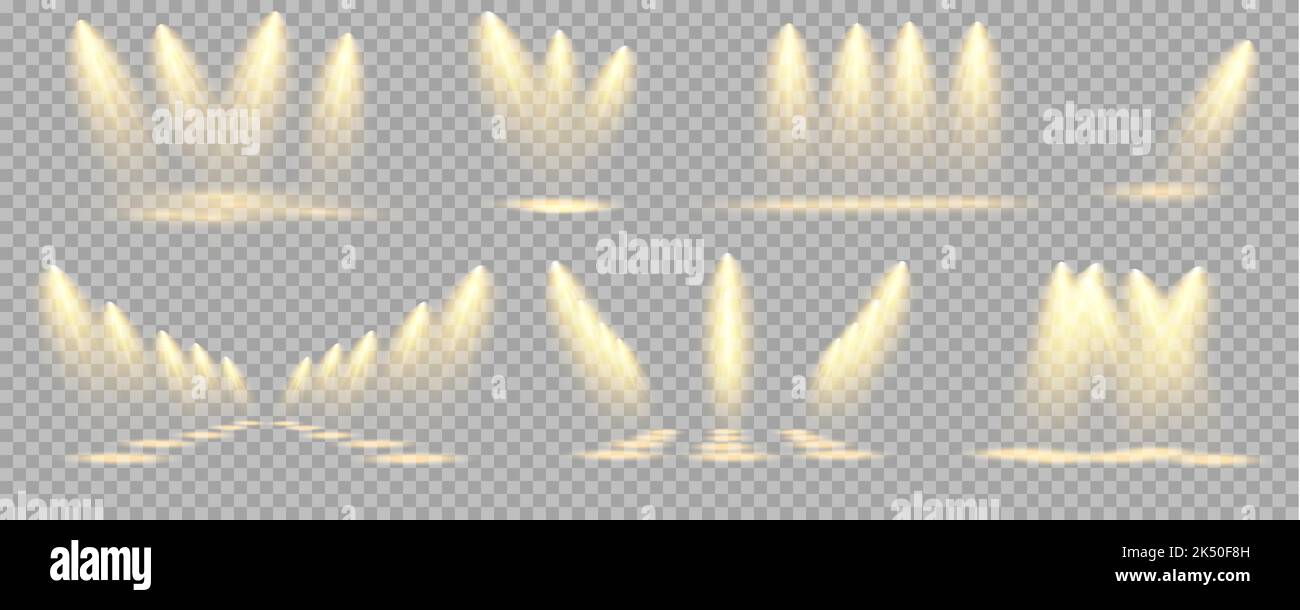 Vector Spotlights. Scene. Light Effects. Glow light effect. Vector ...