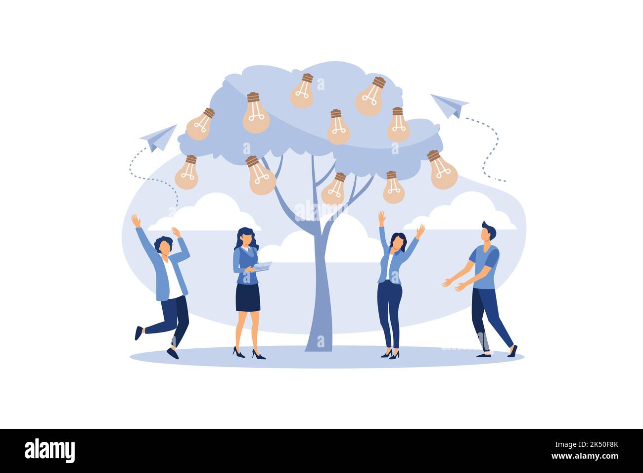 people grow potted plants, a metaphor for the birth of a creative idea ...