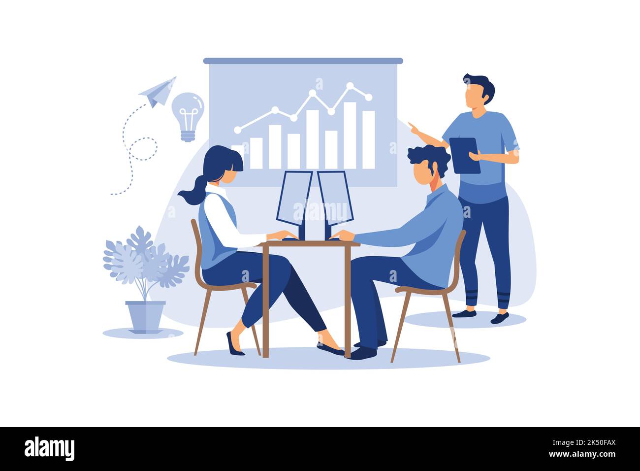 Sales team in training Stock Vector Images - Alamy