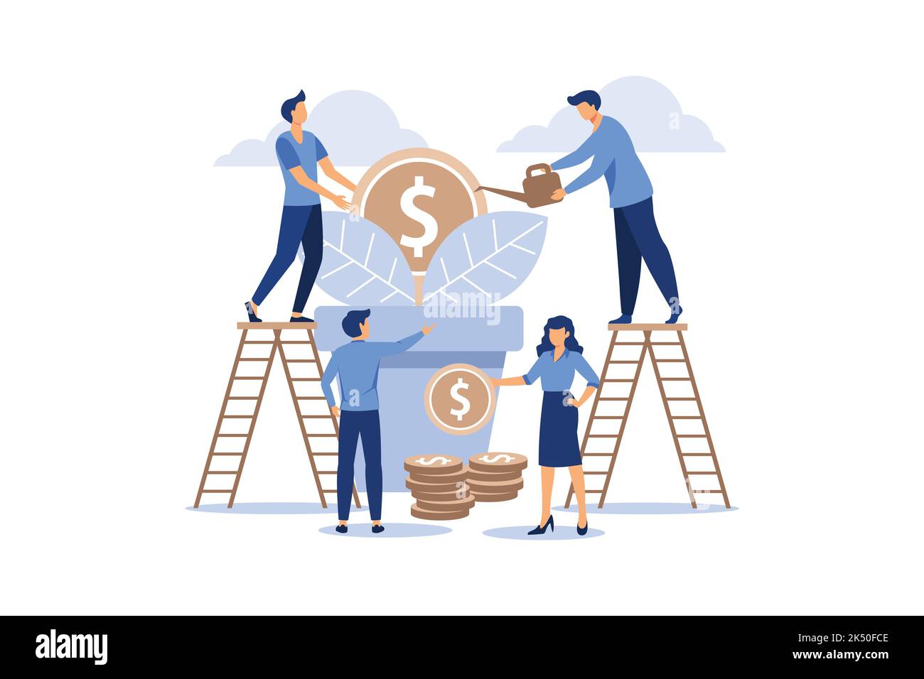 Vector creative illustration of business graphics, the company is ...