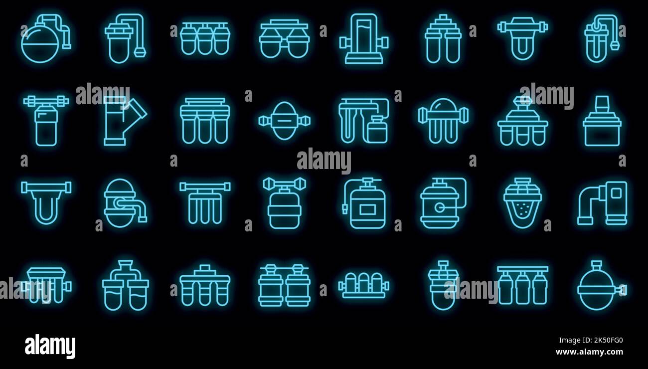 Reverse osmosis system icons set outline vector. Aqua filter. Water ... Reverse osmosis system icons set outline vector. Aqua filter. Water ...