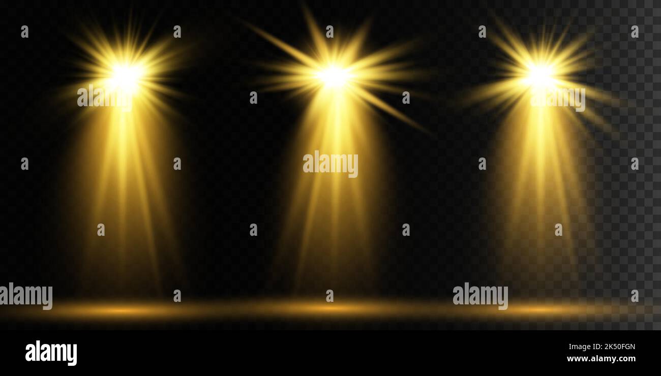 Vector Spotlights. Scene. Light Effects. Glow light effect. Vector ...