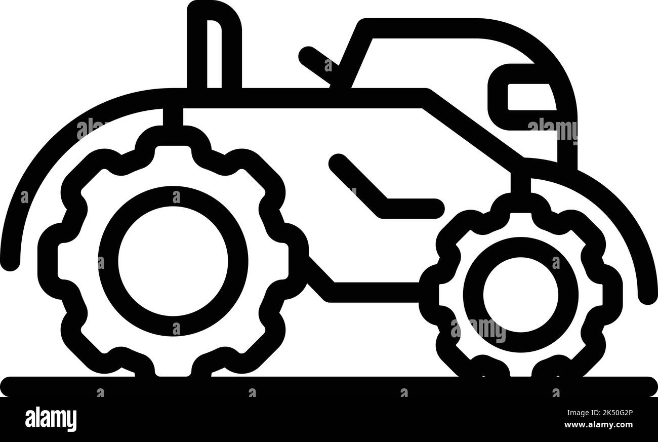 Farm steel tractor icon outline vector. Agriculture equipment. Farmer ...