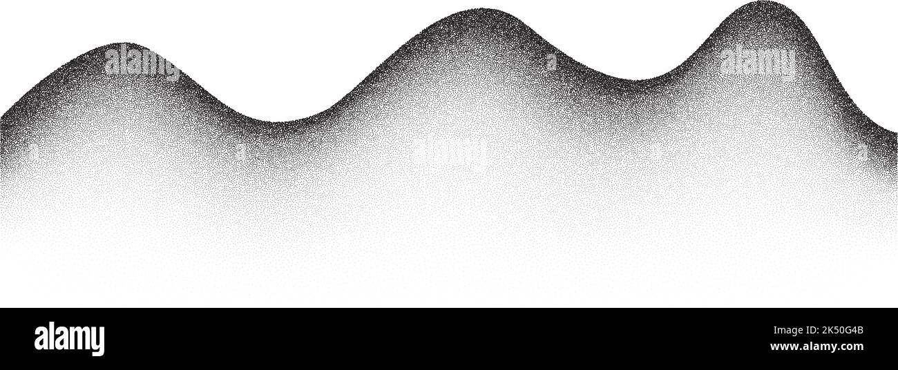 Grain wave background. Stippled texture hills. Abstract landscape in ...