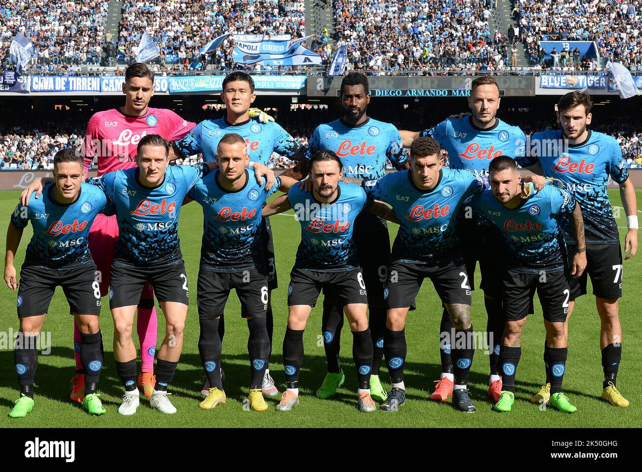 The SSC Napoli players pose for the formation photo during the Serie A ...