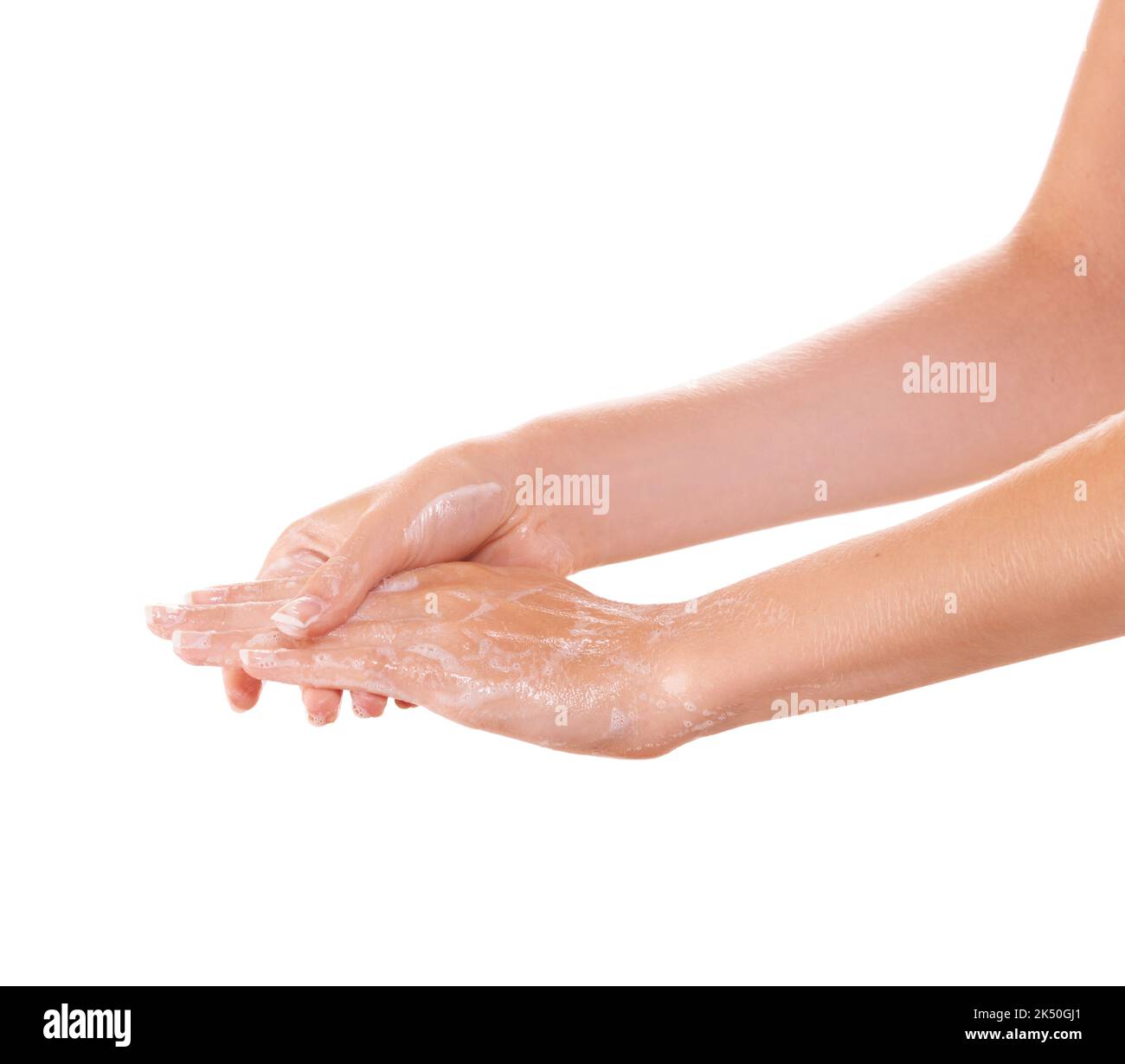 Keeping clean is important to her. a woman cleaning her hands Stock ...