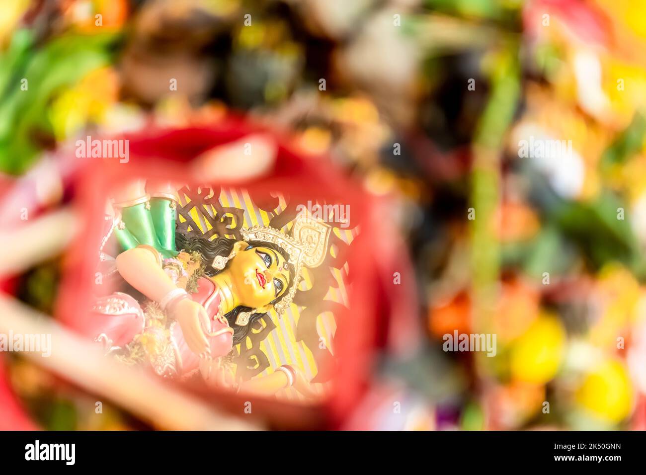 Durgapuja Dashami puja and Darpan Visarjan(a ritual where the image of ...