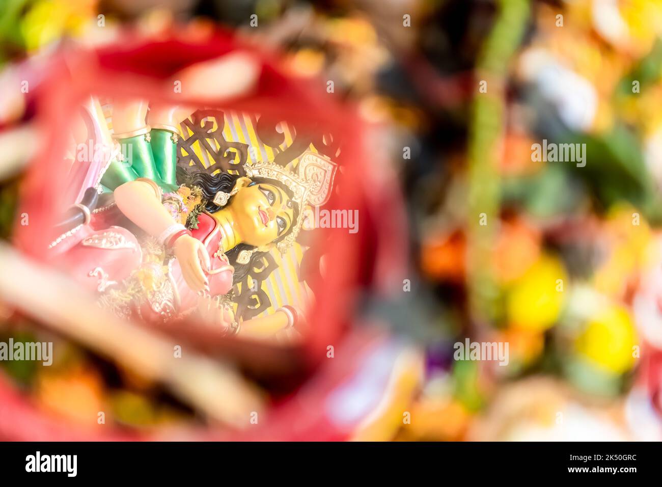 Durgapuja Dashami puja and Darpan Visarjan(a ritual where the image of ...