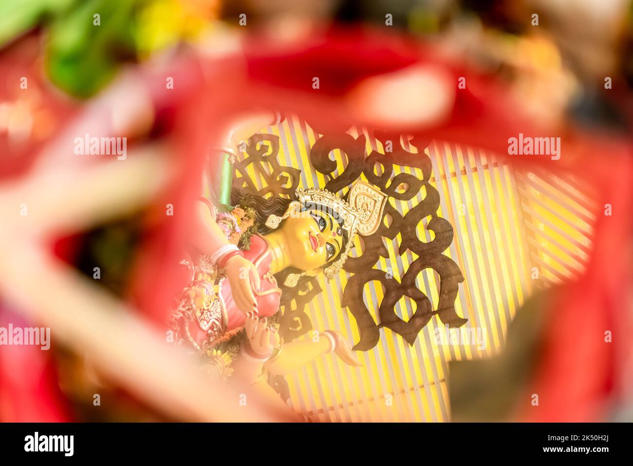 Durgapuja Dashami puja and Darpan Visarjan(a ritual where the image of ...