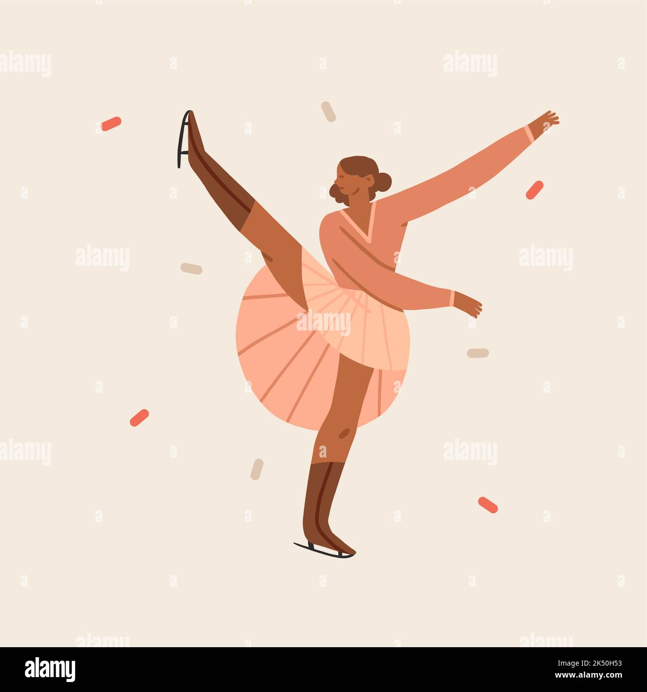 Female ice skating vector hi-res stock photography and images - Alamy