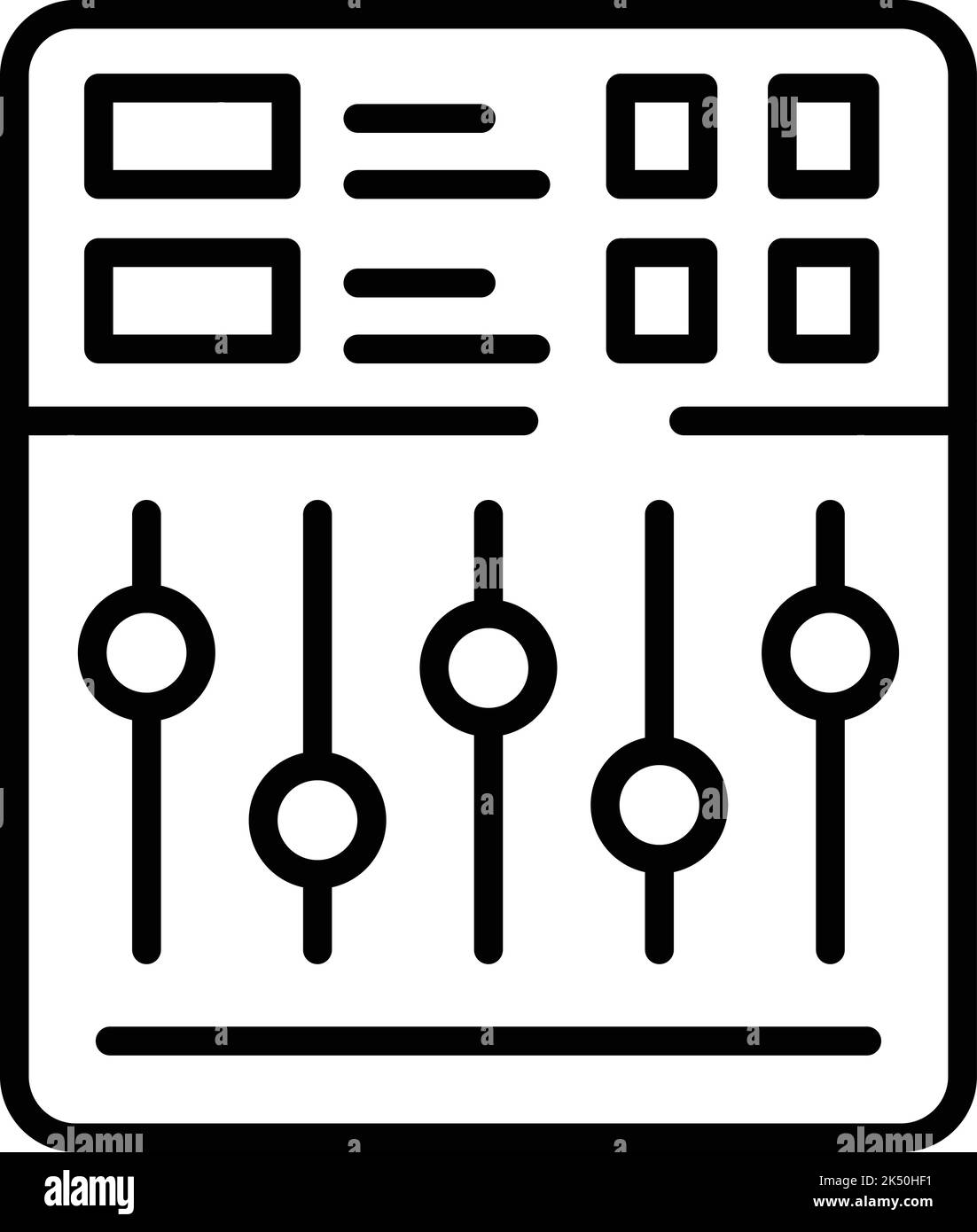 Sampler synthesizer icon outline vector. Dj piano. Audio instrument ...