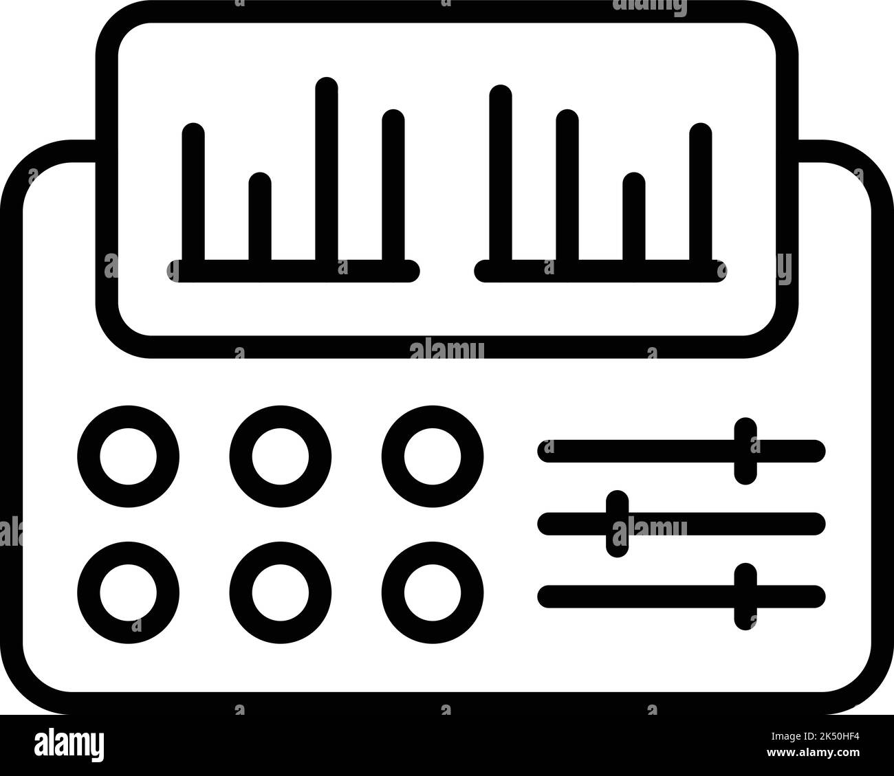 Synthesizer instrument icon outline vector. Dj piano. Audio sampler ...