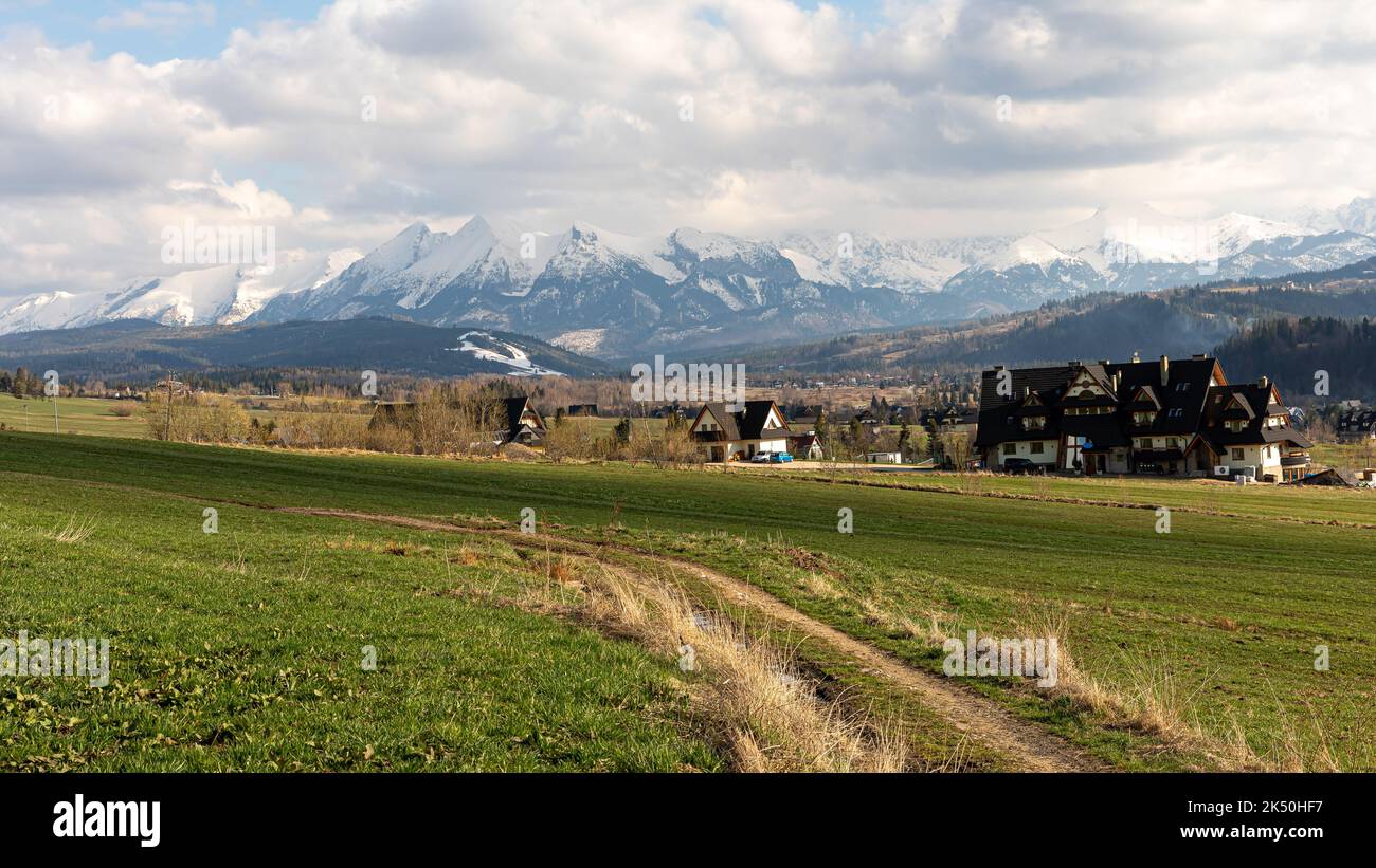 Beautiful landscape in the Polish Tatra Mountains in April. View of the ...