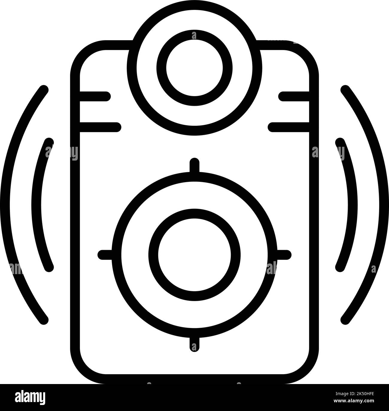 Loud speaker icon outline vector. Dj music. Audio techno Stock Vector ...