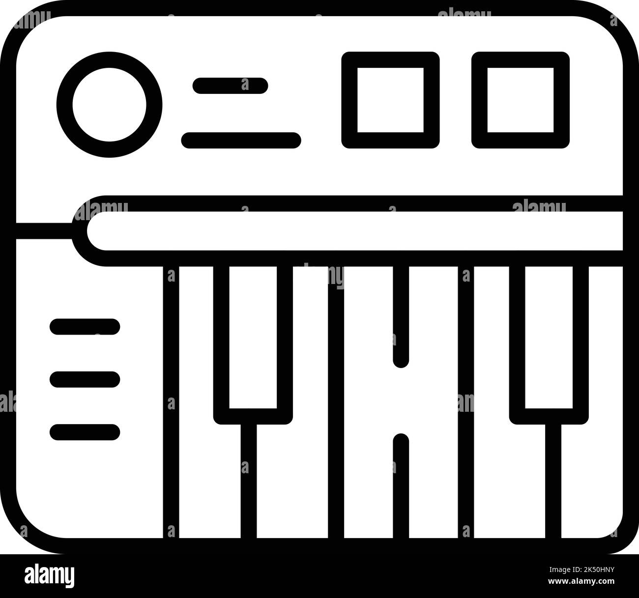 Digital synthesizer icon outline vector. Dj piano. Audio instrument ...
