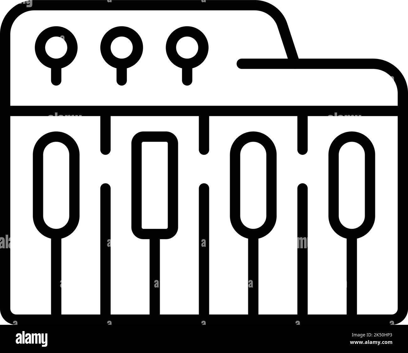 Synthesizer keyboard icon outline vector. Dj piano. Audio instrument ...