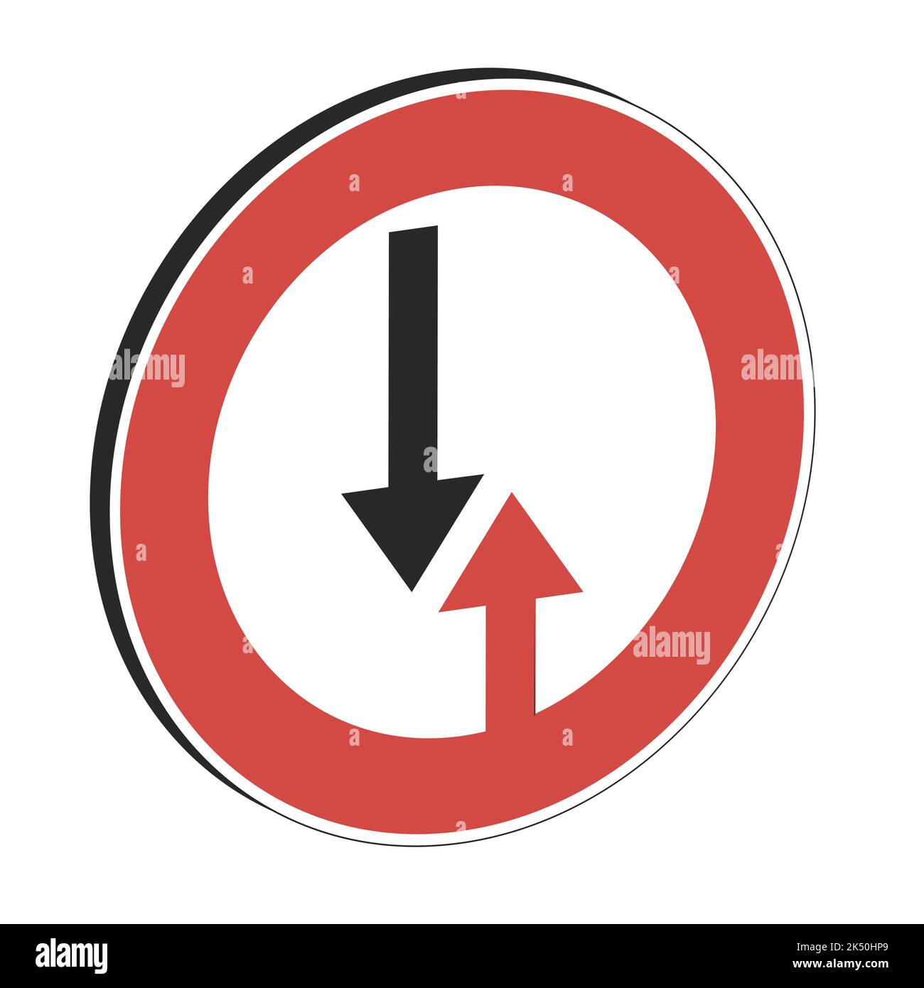 Priority of oncoming traffic Stock Vector Images - Alamy