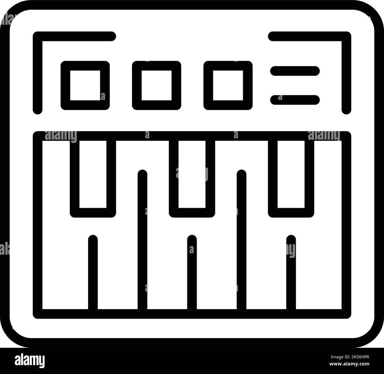 Acid synthesizer icon outline vector. Dj piano. Audio instrument Stock ...