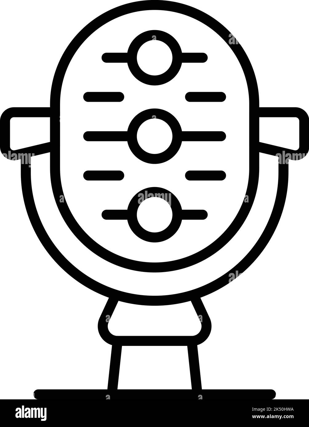 Studio microphone icon outline vector. Dj piano. Audio instrument Stock ...