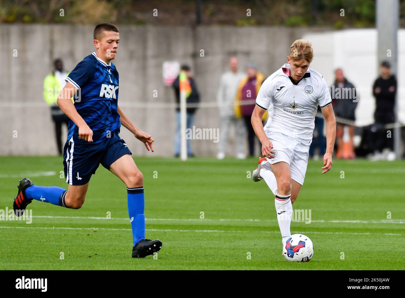 Swansea, Wales. 1 October 2022. Sebastian Dabrowski of Swansea City in ...