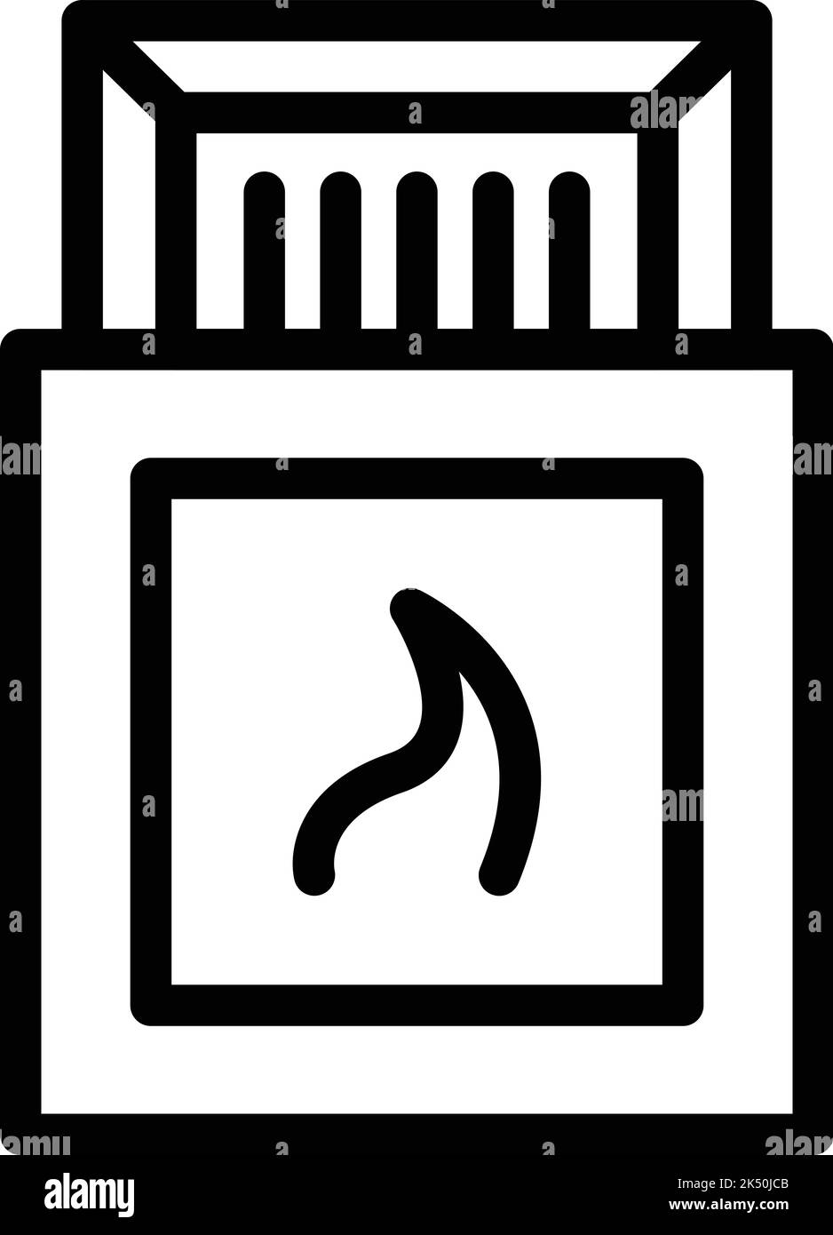 Matches box icon outline vector. Cigar tobacco. Pack health Stock ...