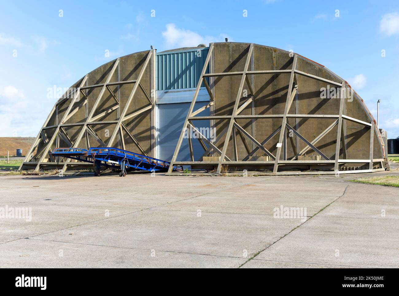 Aircraft hangar for jet fighter military planes, former USAF base ...