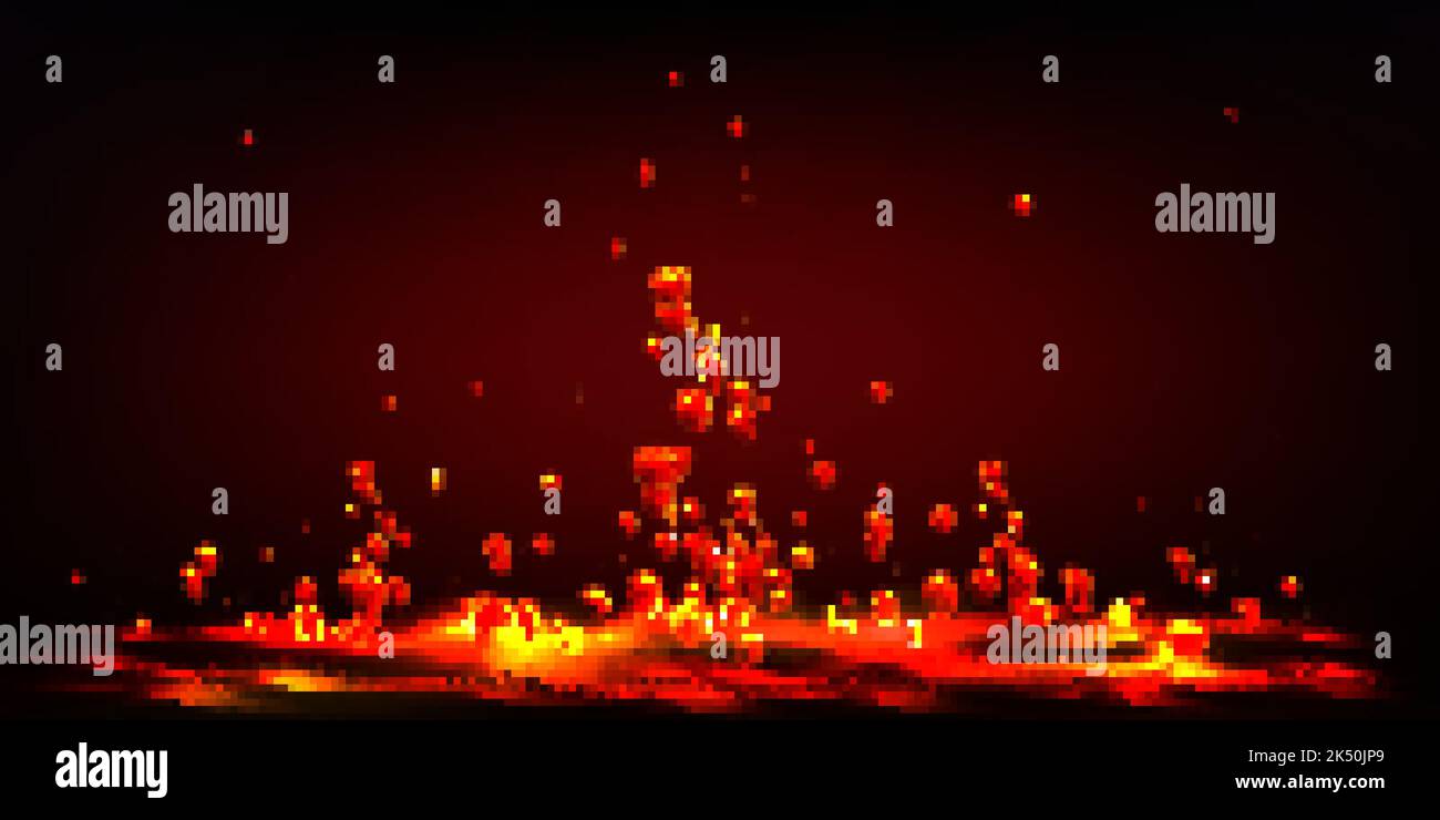 Hot liquid lava splash with flying red drops. Abstract background of ...