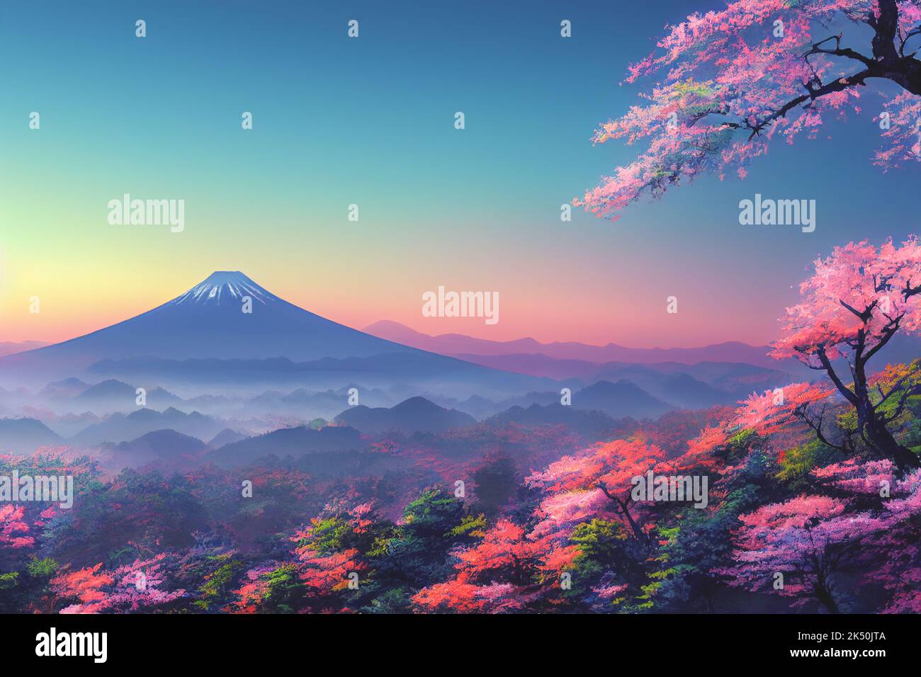 Japan Anime Scenery Wallpapers Featuring Beautiful Pink Cherry Trees