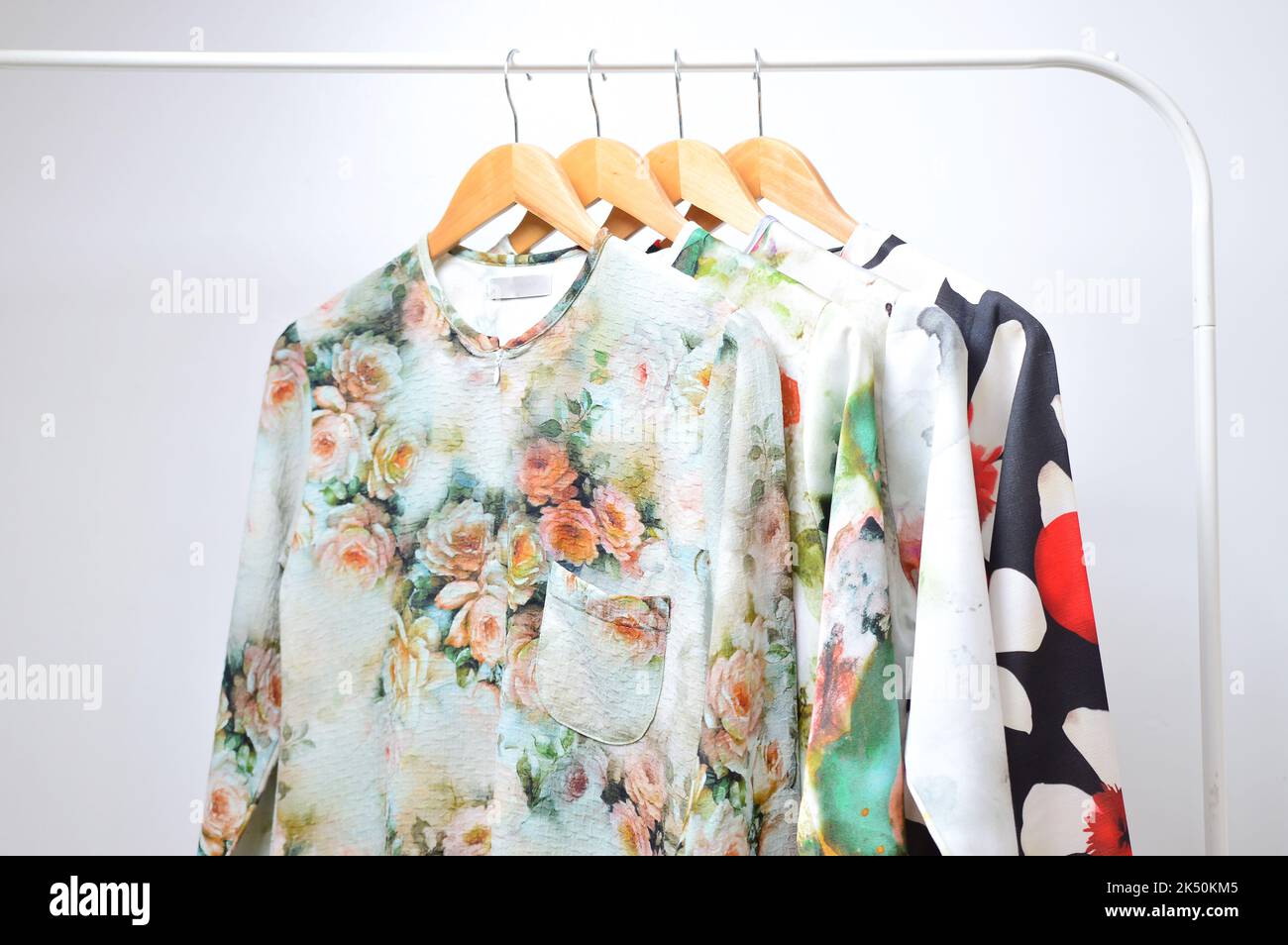 Colorful clothes hanging on clothesline Stock Photo - Alamy