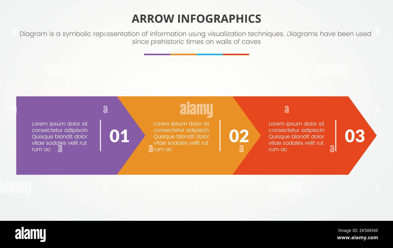 arrow style infographic slide presentation template with modern flat ...