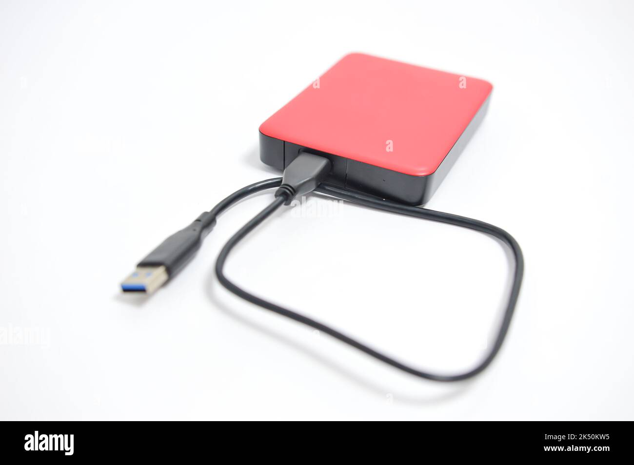 Isolated external hard drive or hard disk or HDD on white background ...